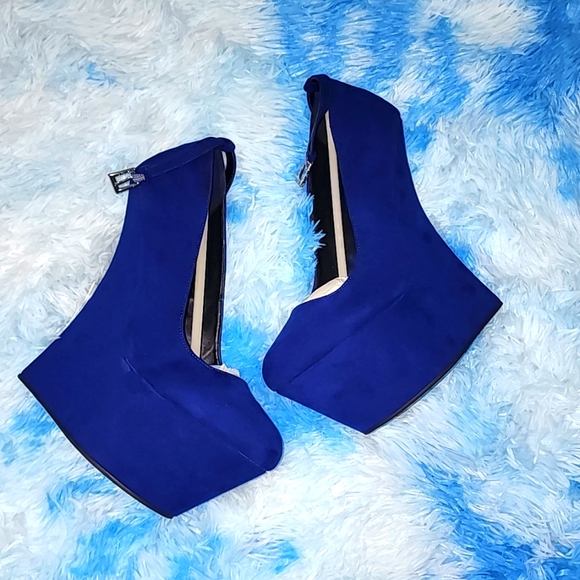 Shoe Dazzle | Shoes | Royal Blue Heelless Heels Size 9 | Poshmark